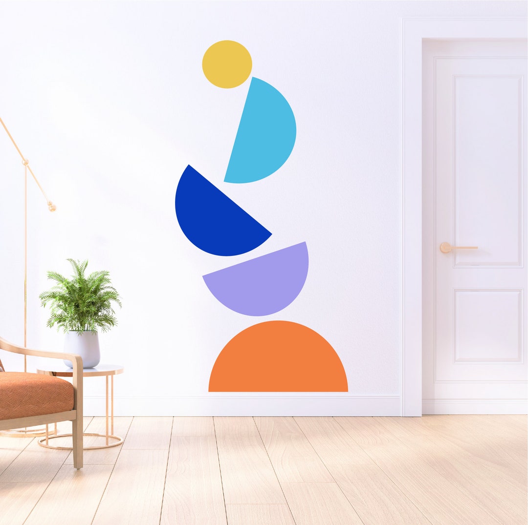 Wall Decals - Tumbling Shapes - Geometric Wall Decals - Colorful Decals ...