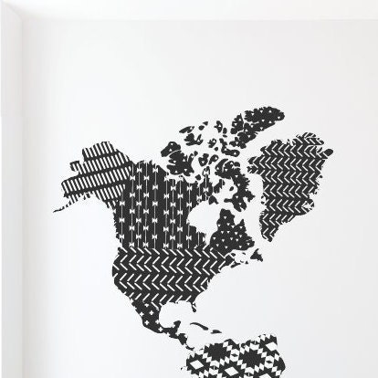 Map wall decal vinyl decal map world map decal black | Etsy