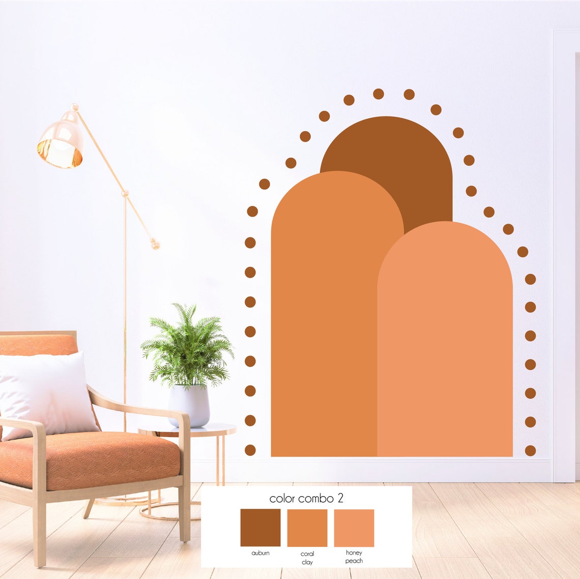 Color Block Arch Decal Large Arches Arch Wall Decal Mid - Etsy