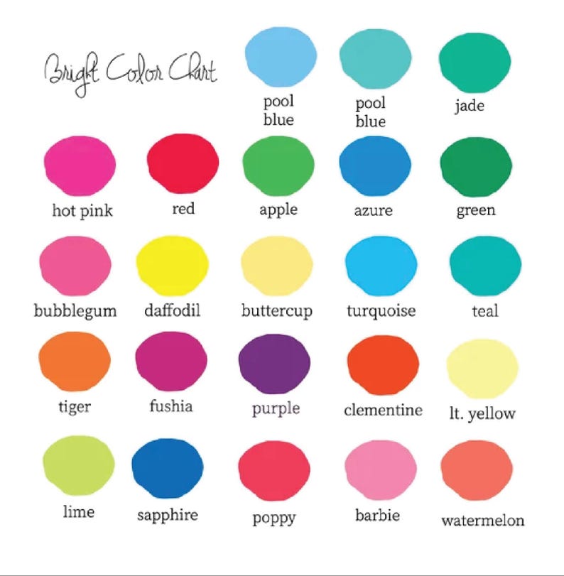 SAMPLE Wall Decal - Color Chart - Etsy