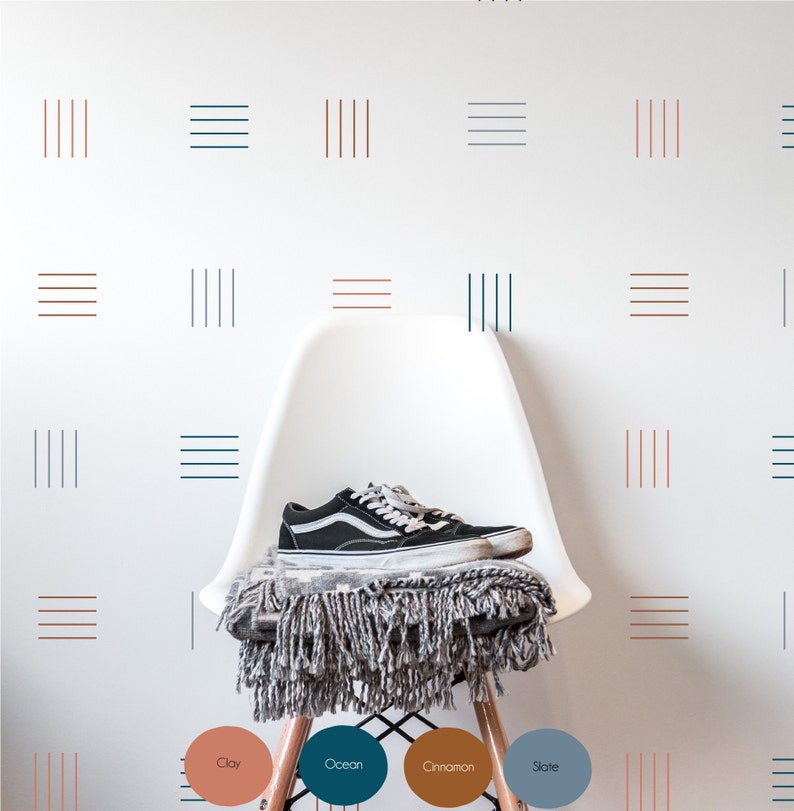 Colorful Line Wall Decals Minimalist Geometric Wall Stickers | Etsy