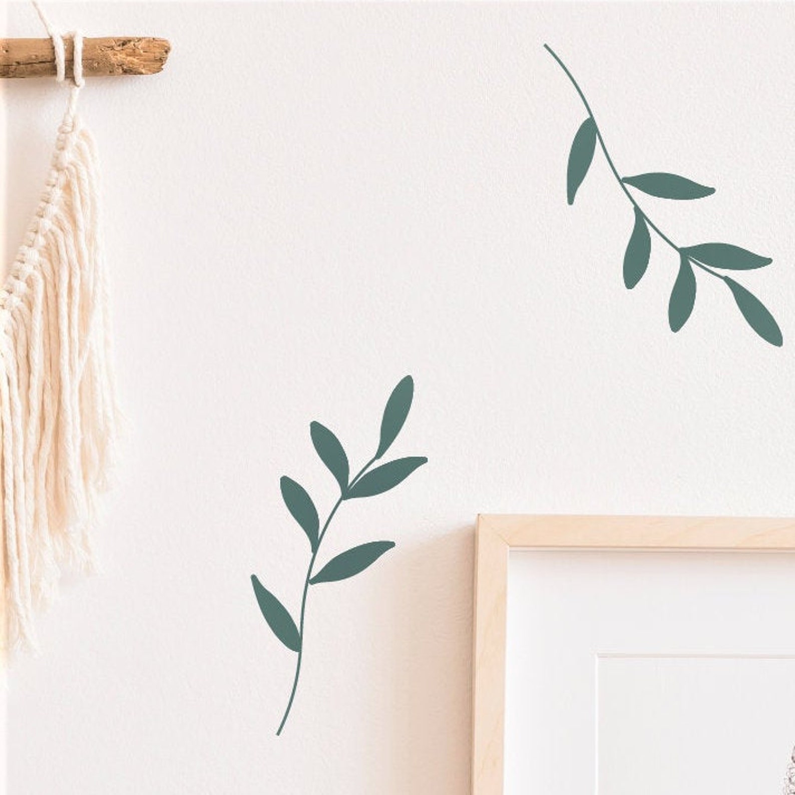 Leaf Wall Decals Botanical Leaves Wall Stickers Boho Room - Etsy