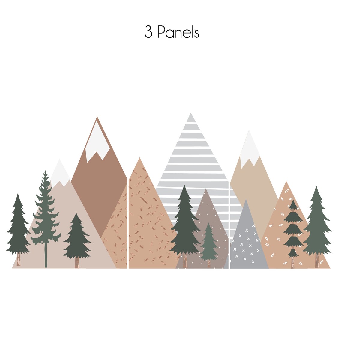 Mountain Wall Decals - Neutral Colors - Nursery Wall Decor - Mountain ...