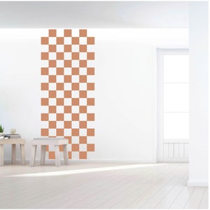 Checkered Pattern Wall Decal, Customizable Checkered Wall Art, Classic ...