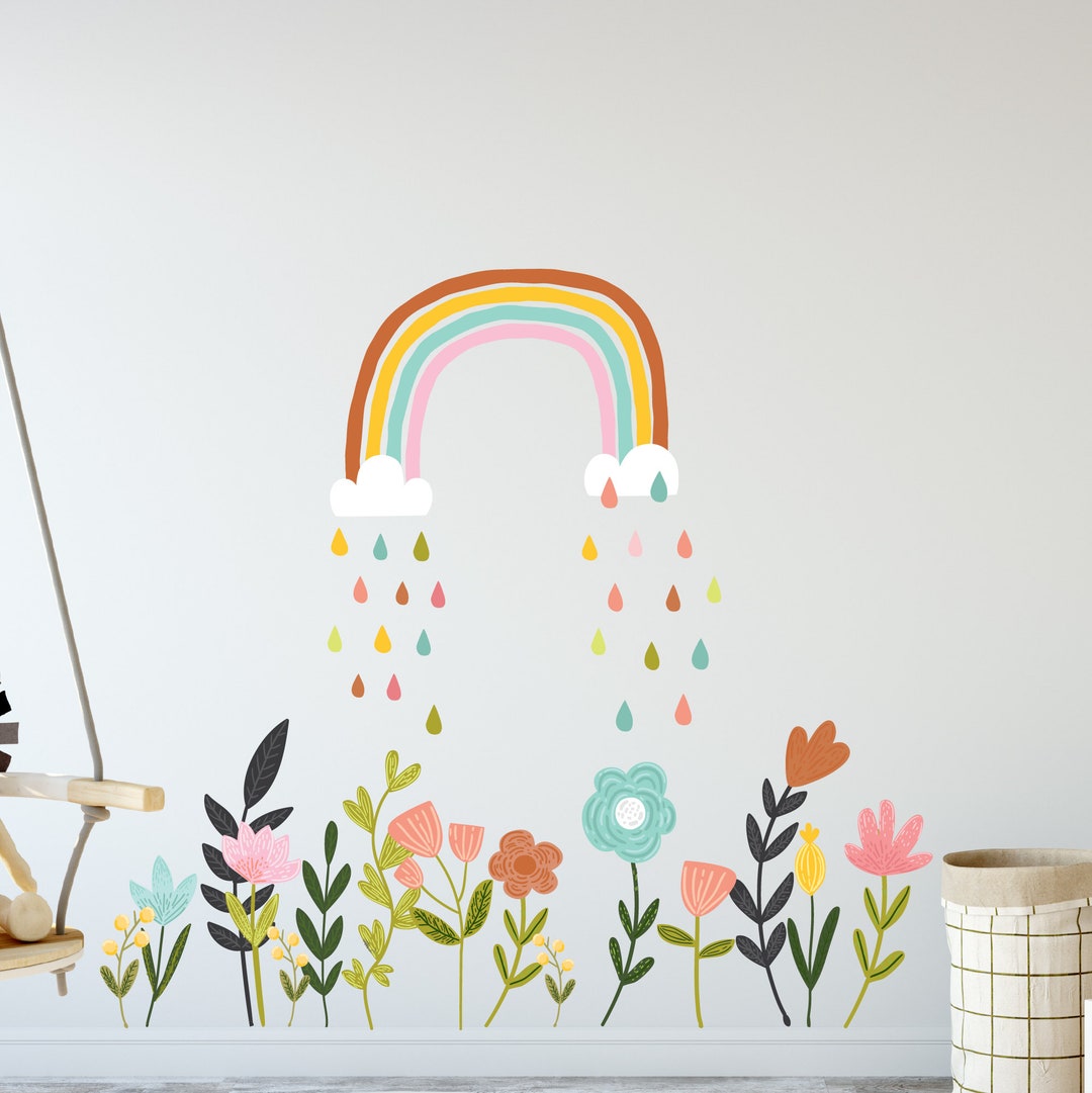 Large Flower Wall Decals With Stems, Wall Decals, Vinyl Wall Decals ...