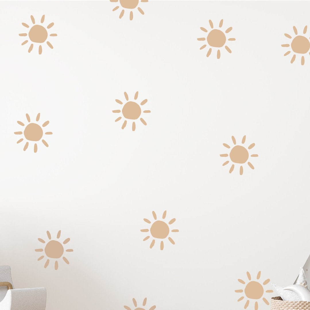 Wall Decal - Neutral Tan Sun Decals - Sun Wall Sticker - Sun Wall ...