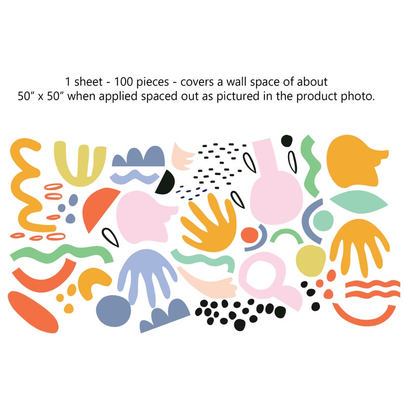 Abstract Wall Decals Bright Pattern Colorful Rainbow - Etsy