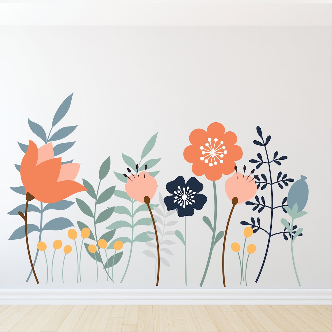 Flower Wall Decals - Floral Wall Stickers - Large Flower Decals ...