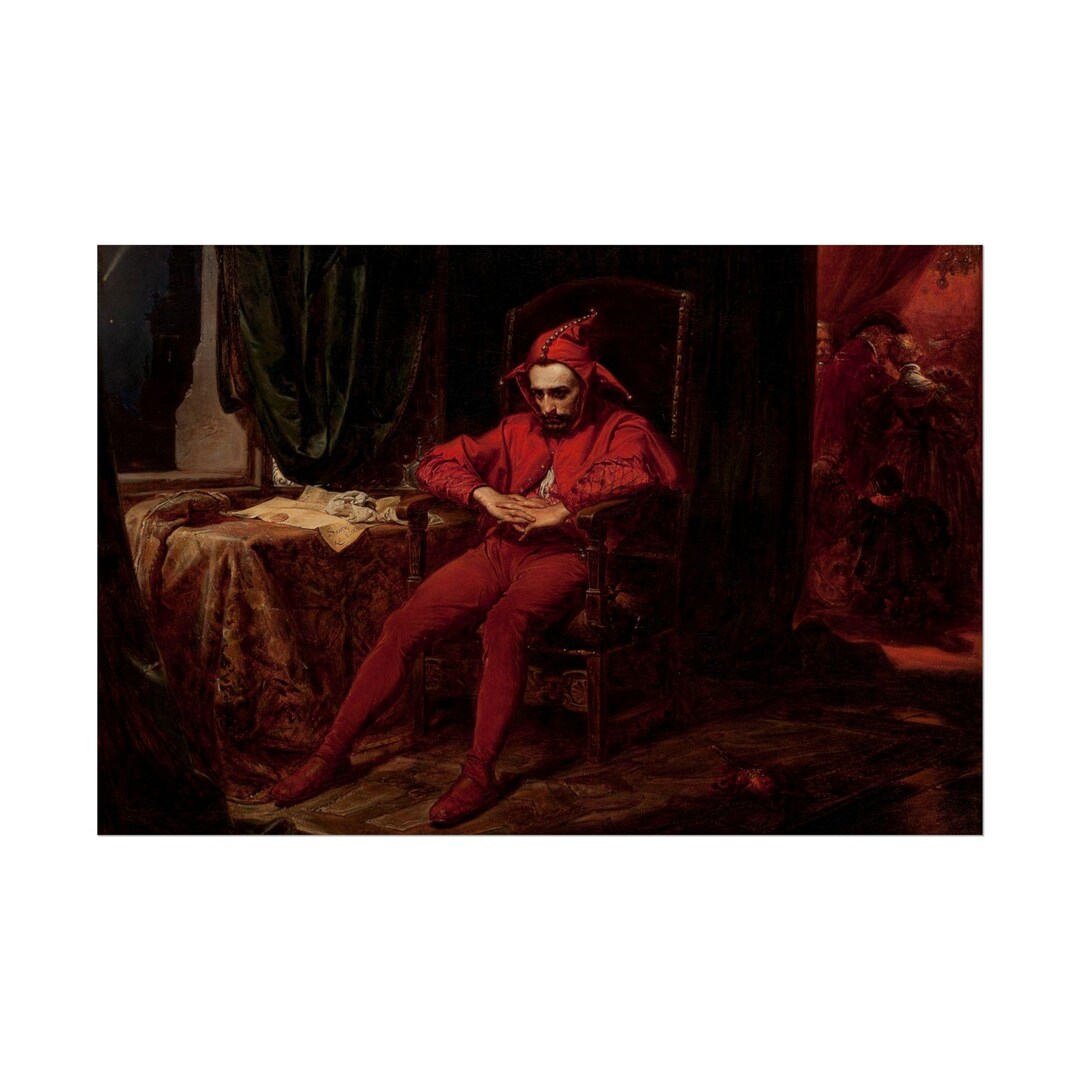 Classic Jester Painting, Wall Art Print, Artwork Decor, Home Office ...
