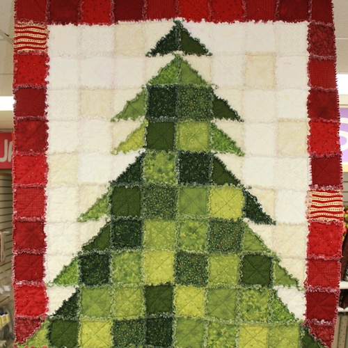 STPQ5 Christmas Tree Rag Quilt Pattern paper - Etsy