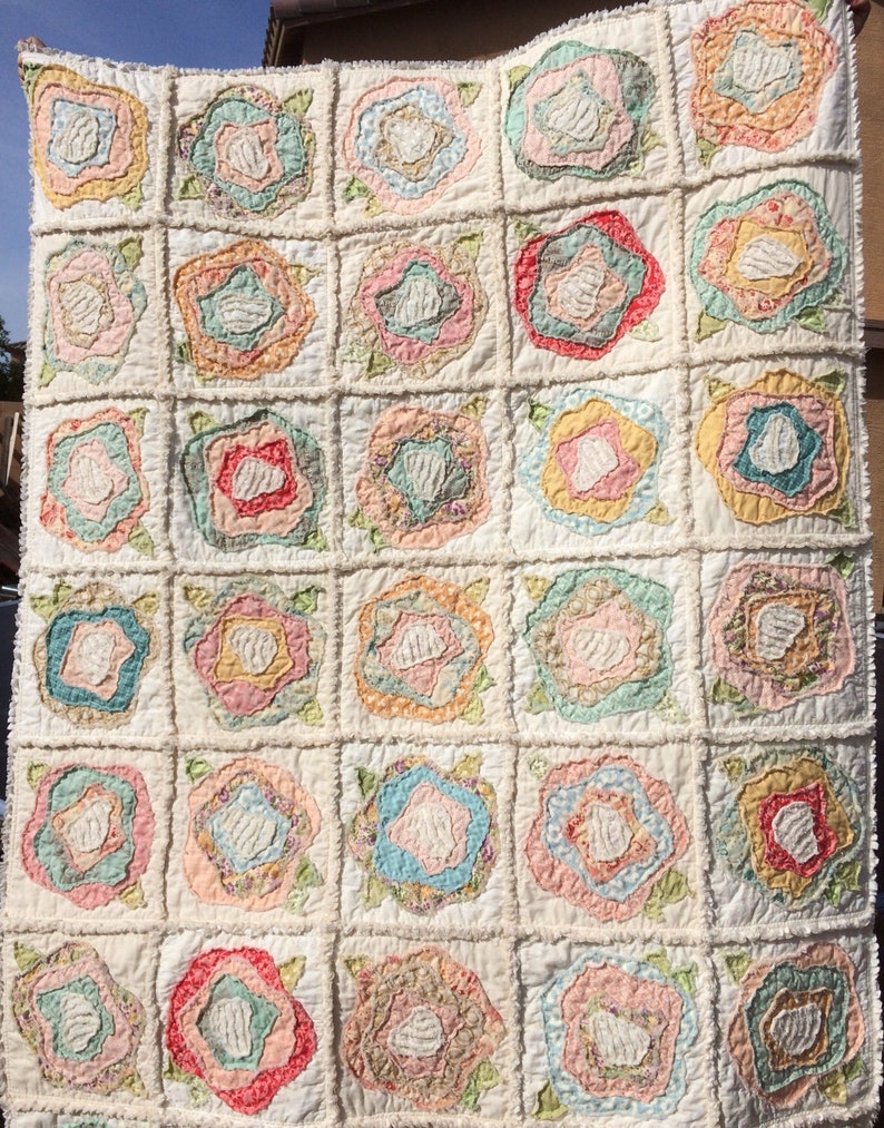 Stpq19pdf Shabby Roses Quilt Pattern (PDF) - Etsy