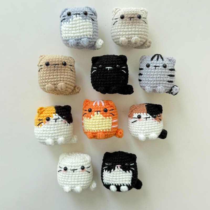 Knitted Wool Cat Keychain - Etsy