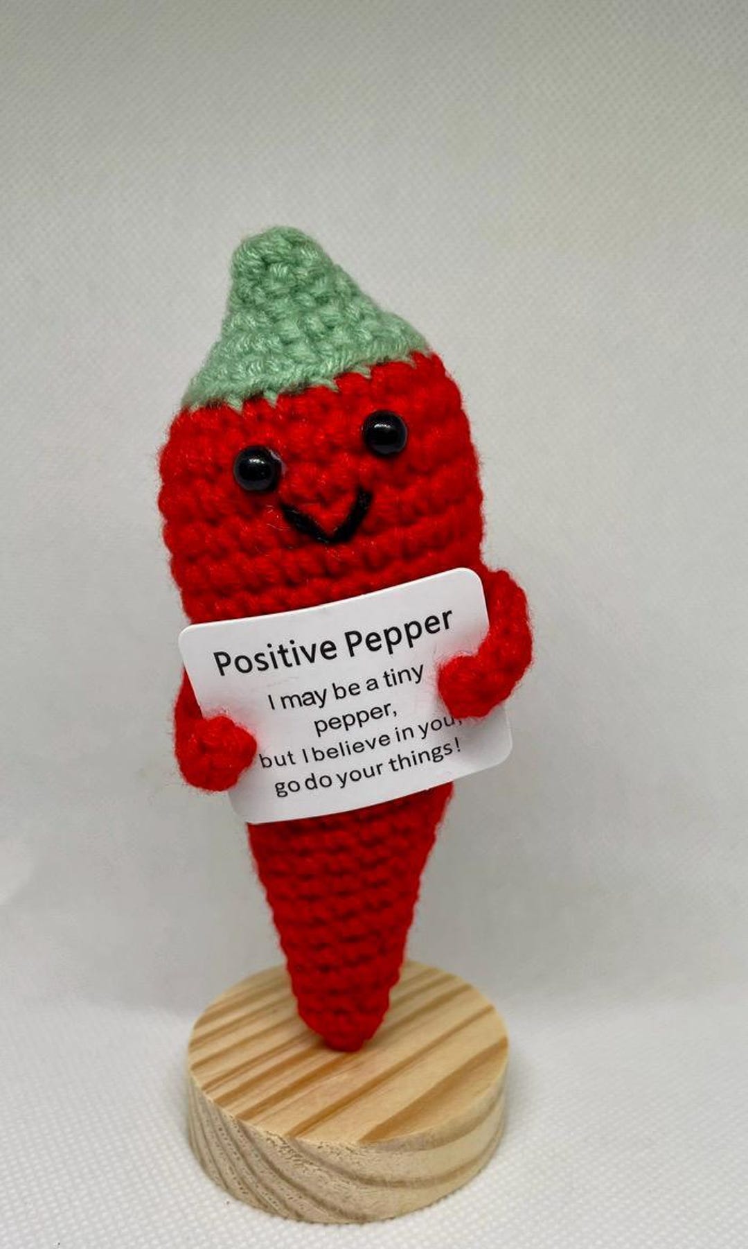Positive Pepper Crochet Plush, Tiny Amigurumi Desk Buddy - Etsy