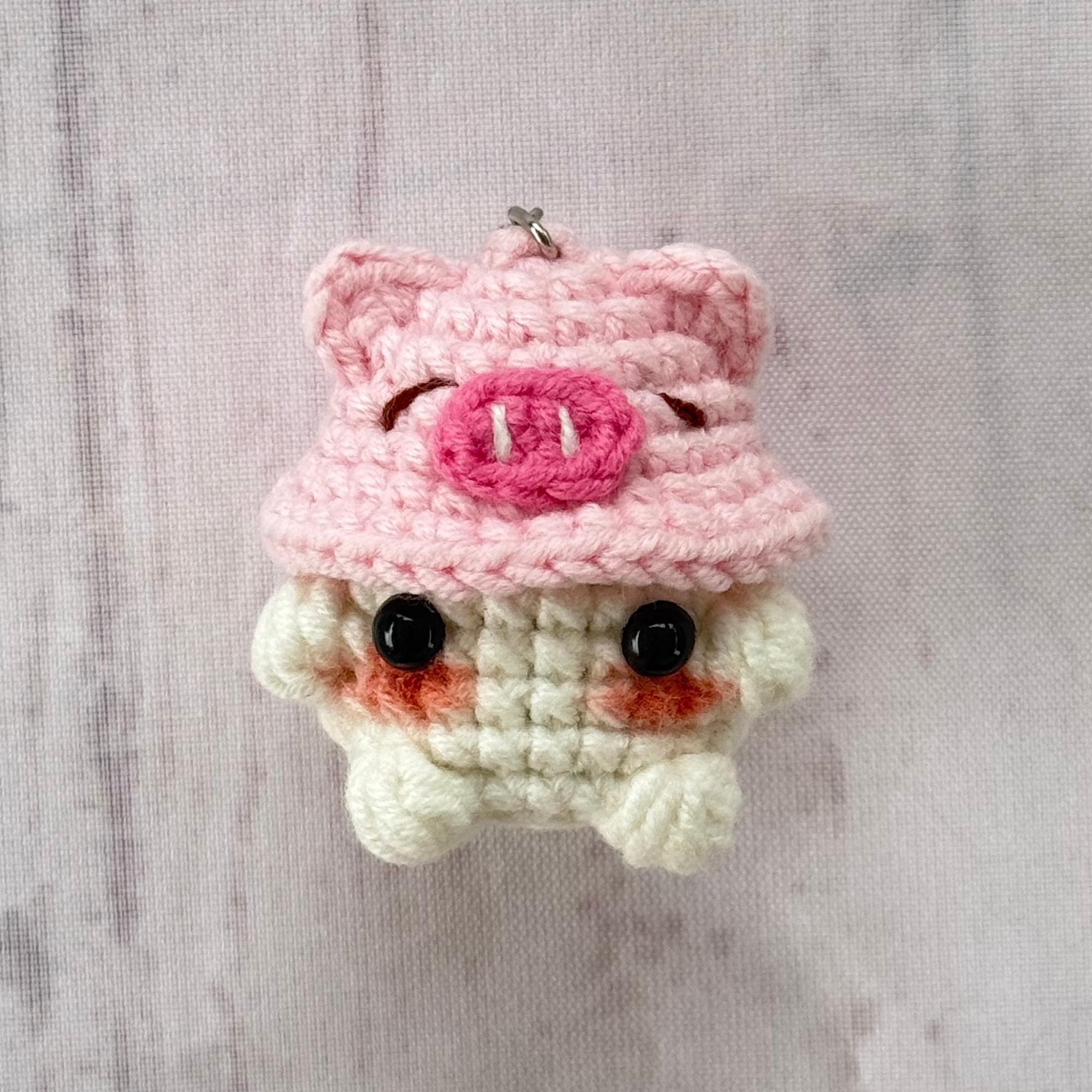 Crochet Mushroom Keychain: Chunky Kawaii Bag Charm, Handmade Cotton ...