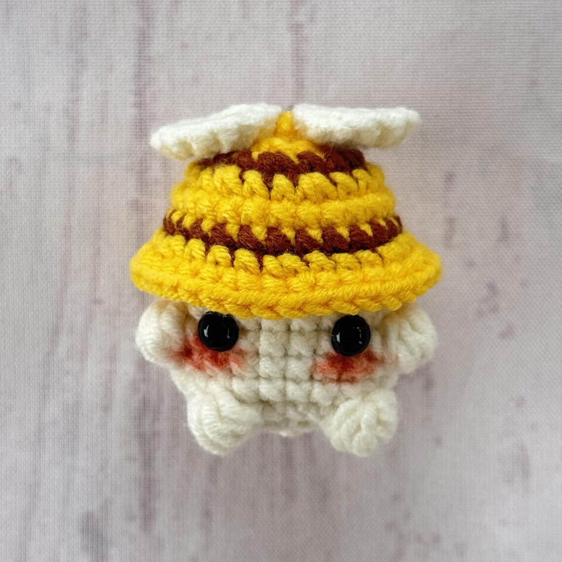 Crochet Mushroom Keychain: Chunky Kawaii Bag Charm, Handmade Cotton ...