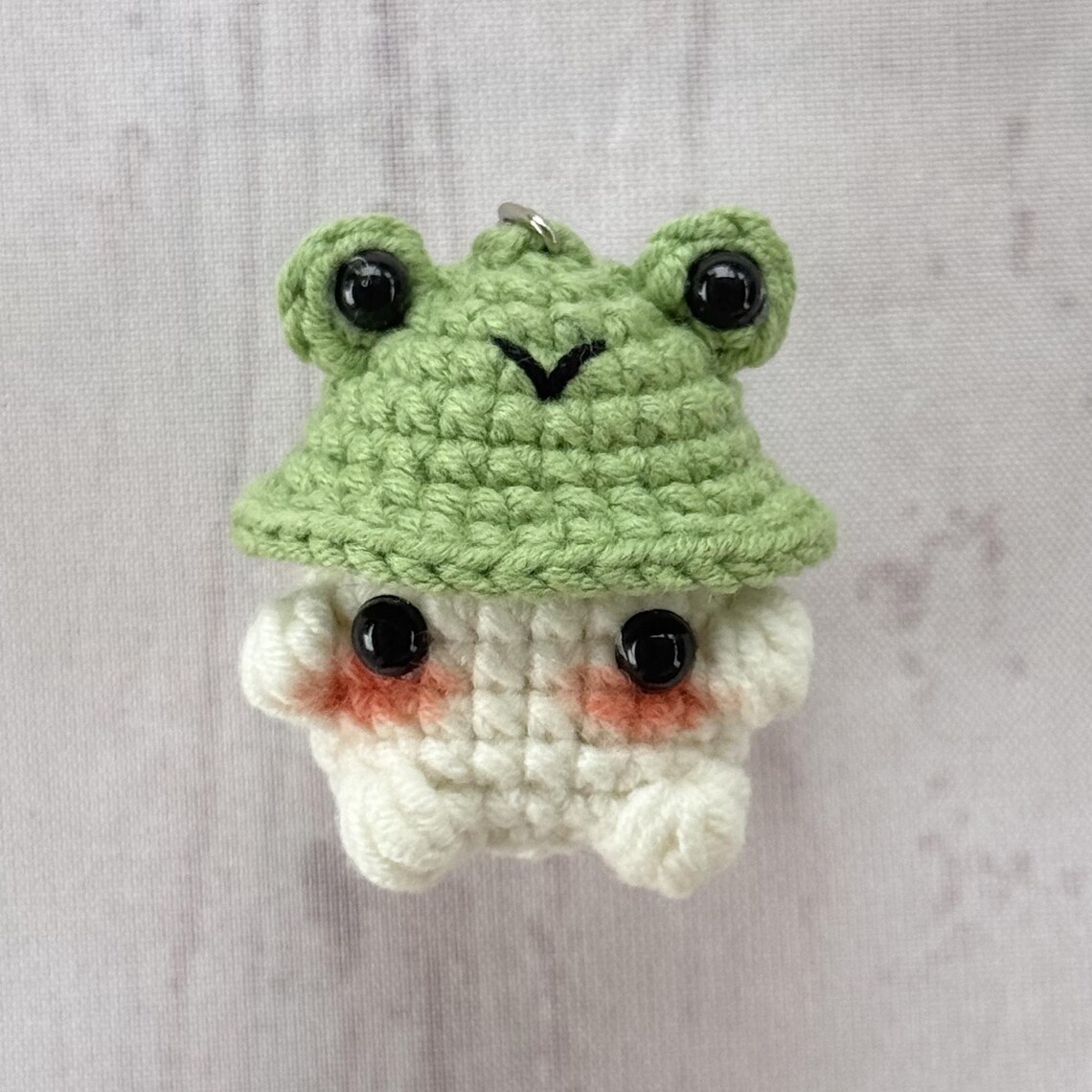 Crochet Mushroom Keychain: Chunky Kawaii Bag Charm, Handmade Cotton ...