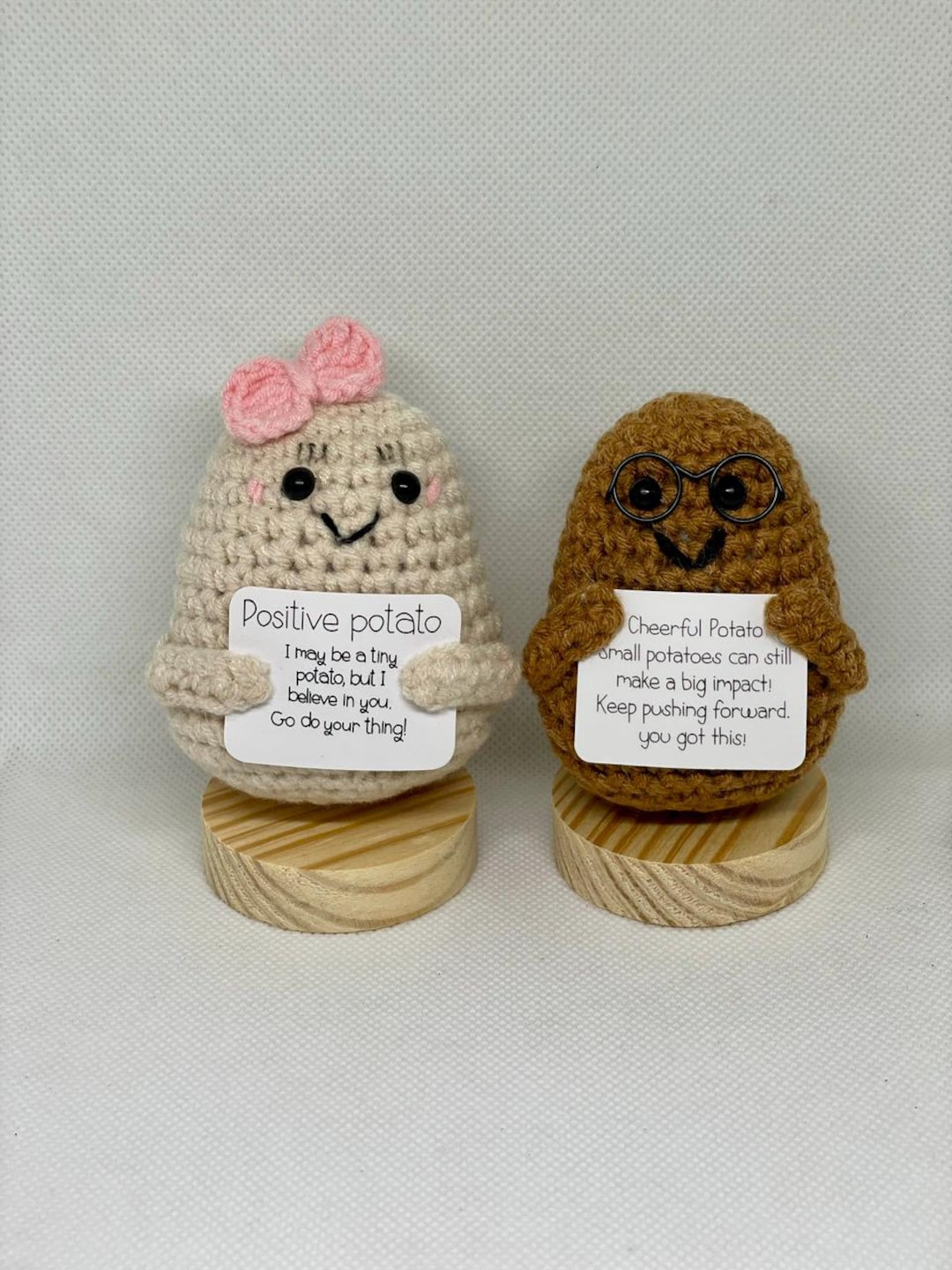 Motivational Crochet Potato Plush With Quote, Desk Decor - Etsy