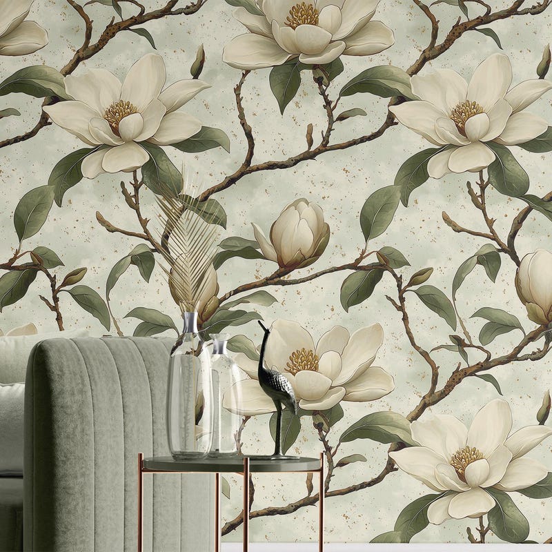 Magnolia Mural - Etsy
