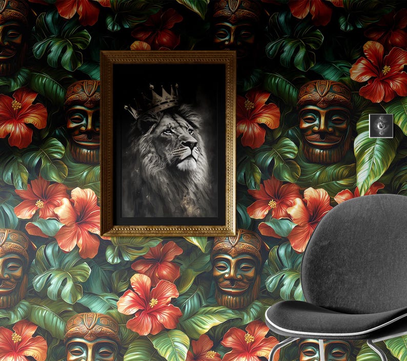 Tropical Tiki Wallpaper – Renter Friendly Peel and Stick – Removable ...