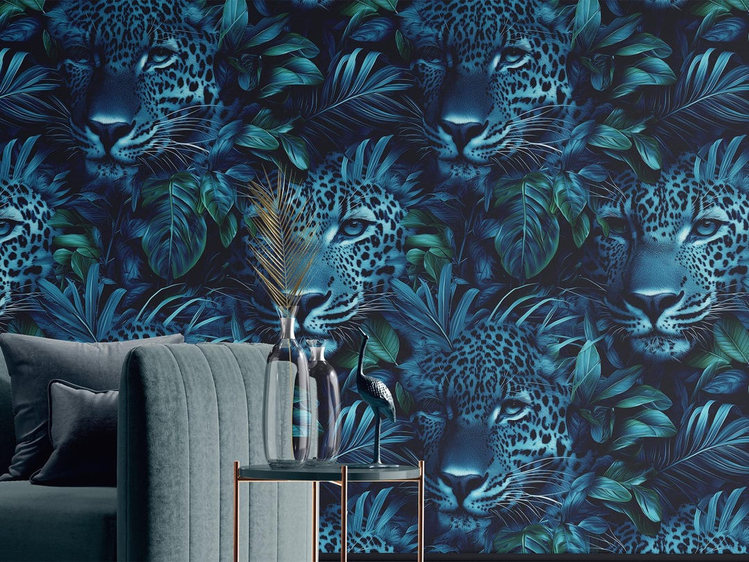 Dark Safari Animal Print Wallpaper – Removable Peel and Stick – Renter ...
