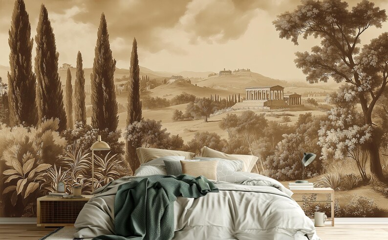 Classic European Wallpaper – Timeless Countryside Wall Mural, Custom ...