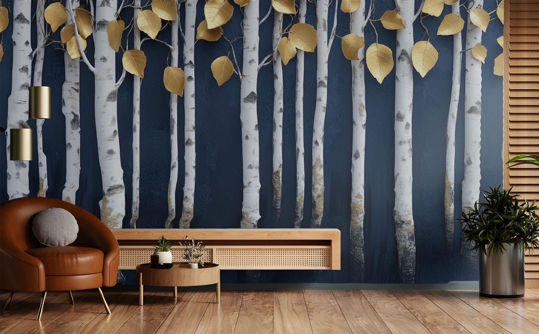 Minimalist Birch Forest Wallpaper" – Captures Both Modern and Nature ...