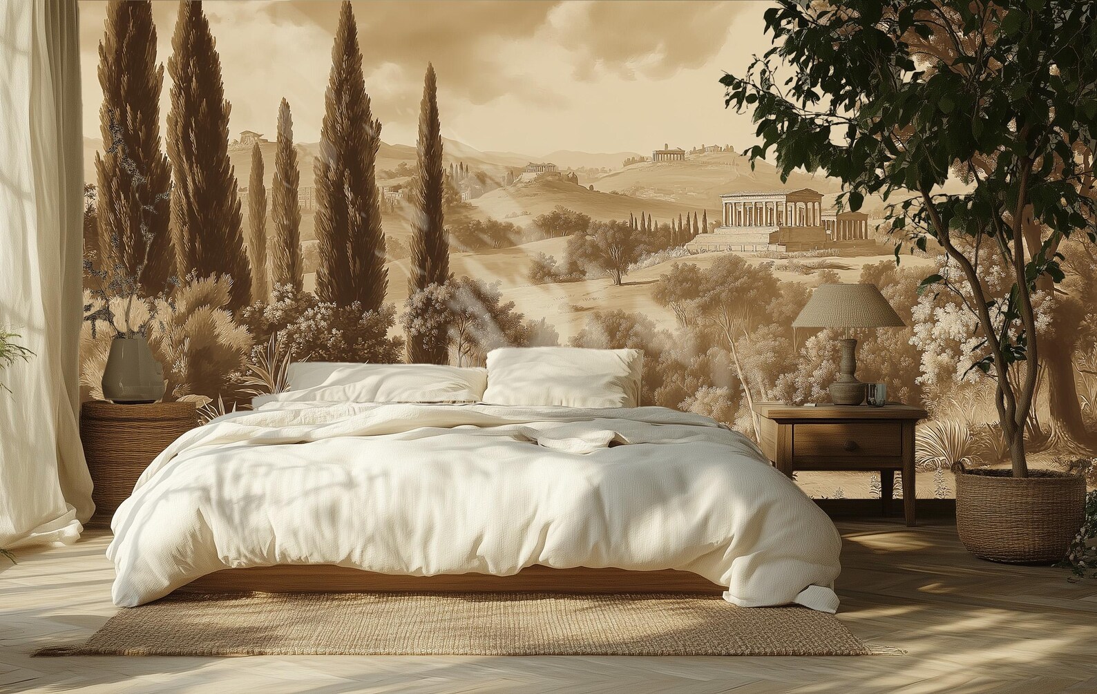 Classic European Wallpaper – Timeless Countryside Wall Mural, Custom ...