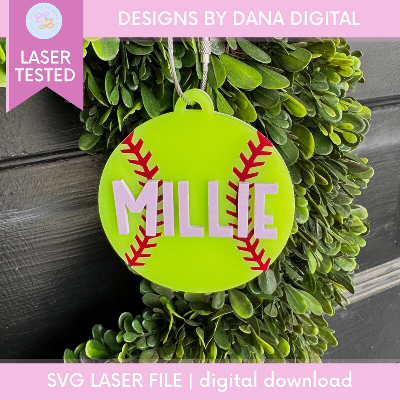 Softball Bag Tag Laser - Etsy