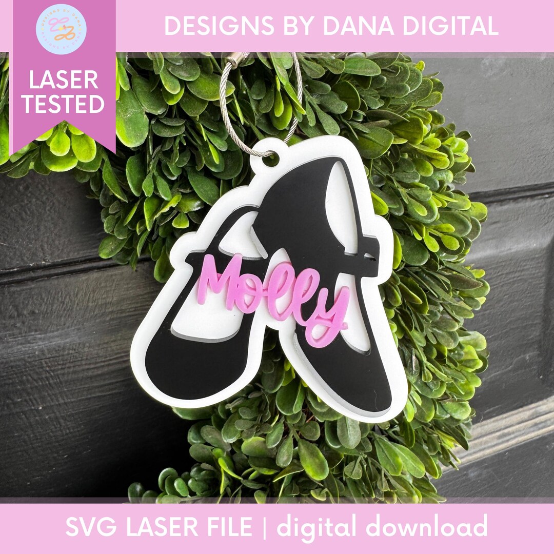 Tap Dance Bag Tag SVG Custom Name Tag Laser File for Tap Dance Backpack ...