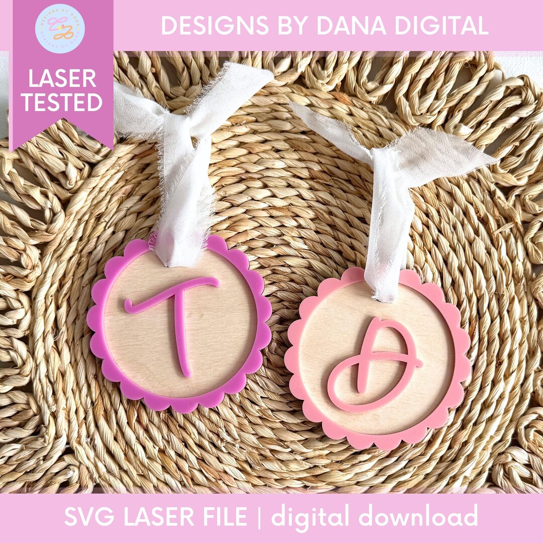 Bag Tag SVG for Custom Name Tag Laser Cut File for Personalized ...
