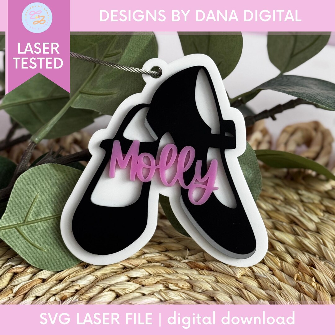Tap Dance Bag Tag SVG Custom Name Tag Laser File for Tap Dance Backpack ...