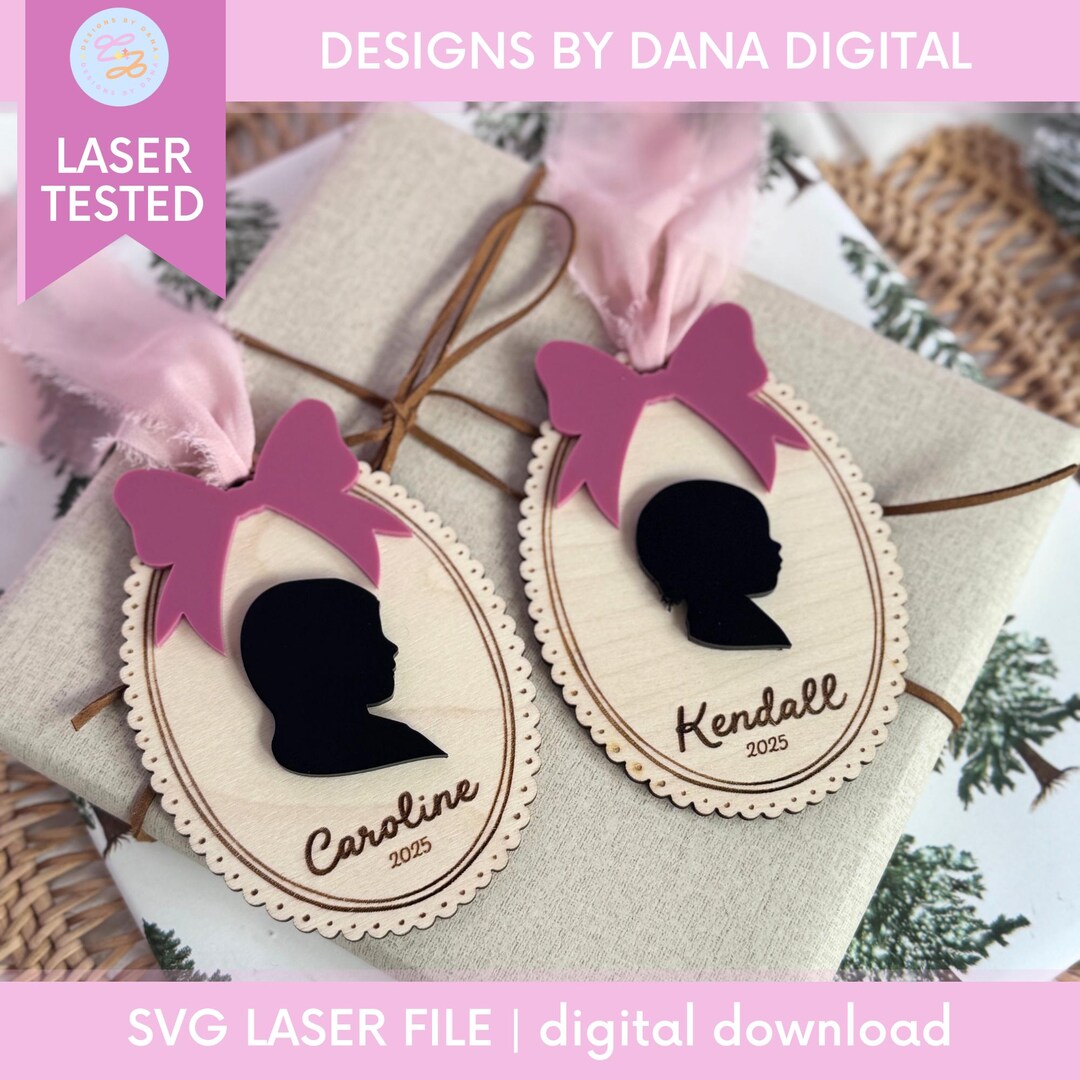 Child Silhouette Ornament SVG Custom Keepsake Laser File - Etsy