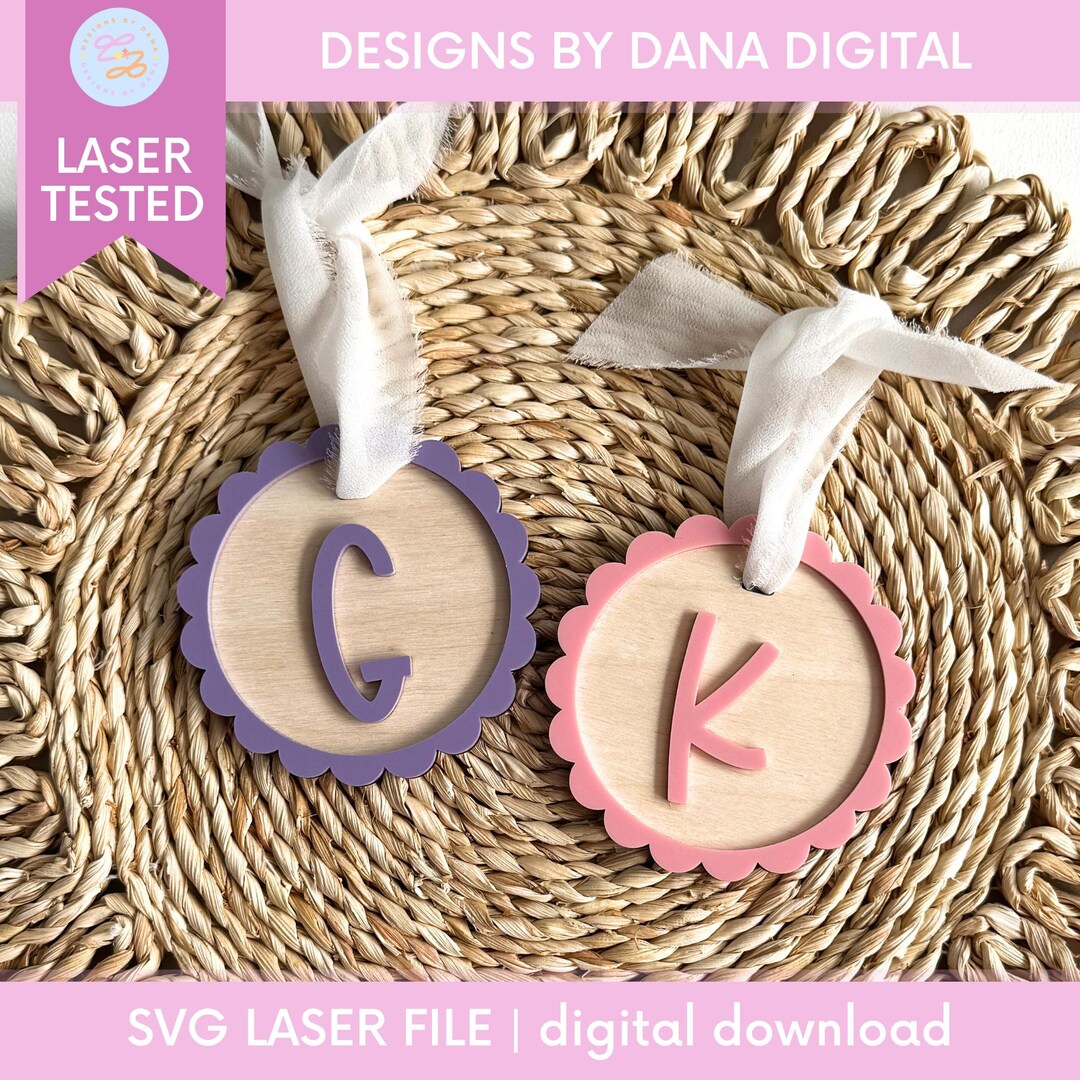 Bag Tag SVG for Custom Name Tag Laser Cut File for Personalized ...