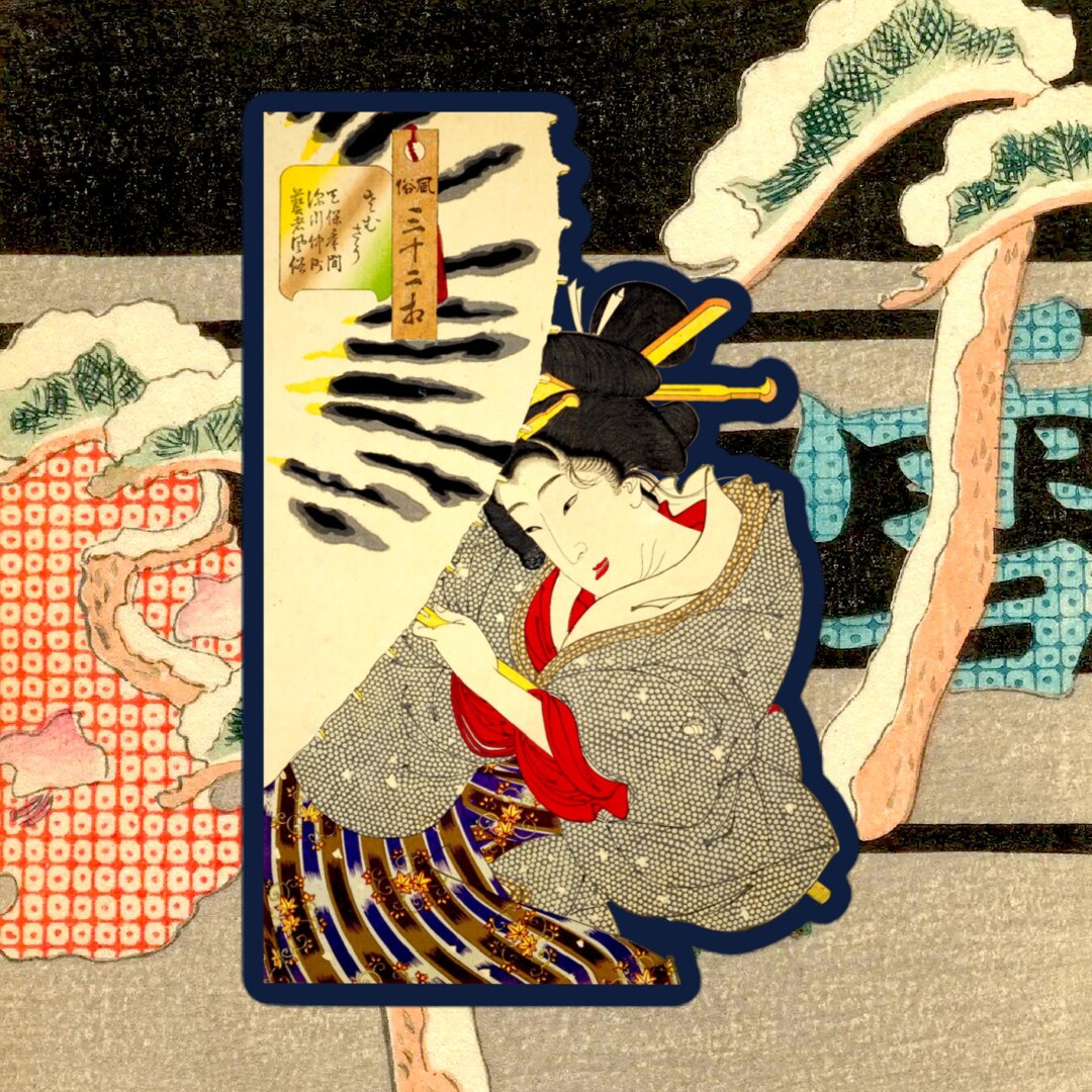 Ukiyoe Kimono Woman Sticker: Yoshitoshi Japanese Art Print - Etsy