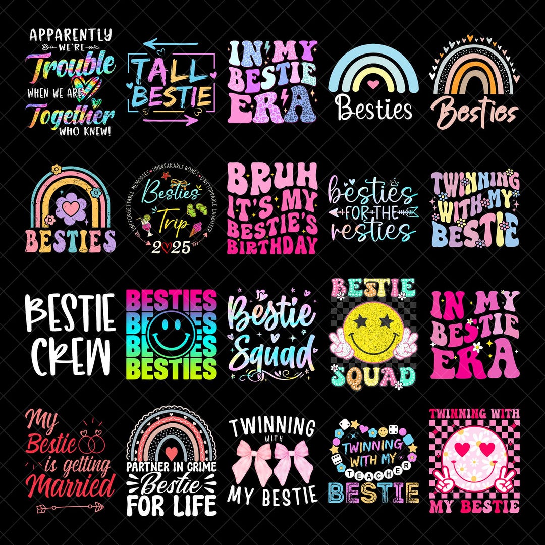 Bestie Bundle, Bestie Sublimation Designs, Bestie Clipart, Best Friends ...