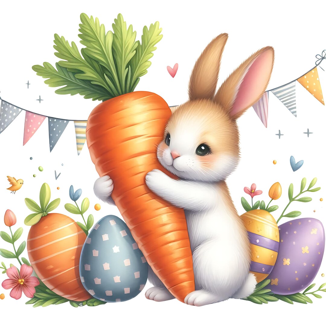 Watercolor Easter Cute Carrot Land Clipart PNG, Easter Spring Carrot ...