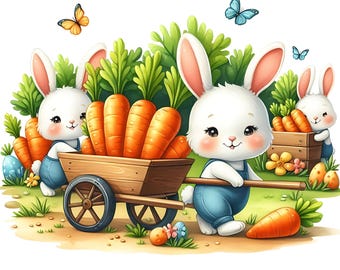 Watercolor Easter Cute Carrot Land Clipart PNG, Easter Spring Carrot ...