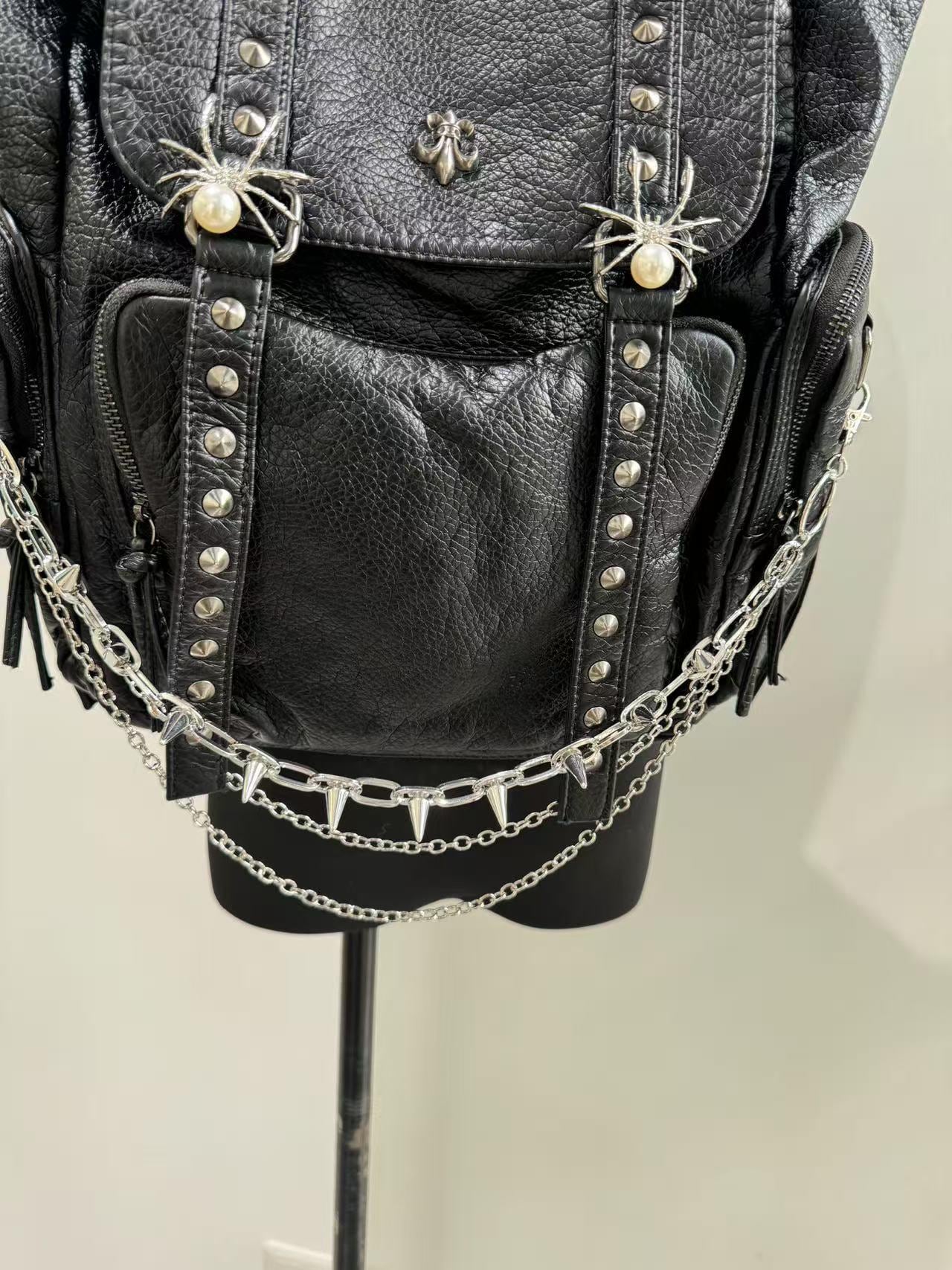 Y2k Unique Spiders Backpack Trendy Black School Bag Unisex Daily ...