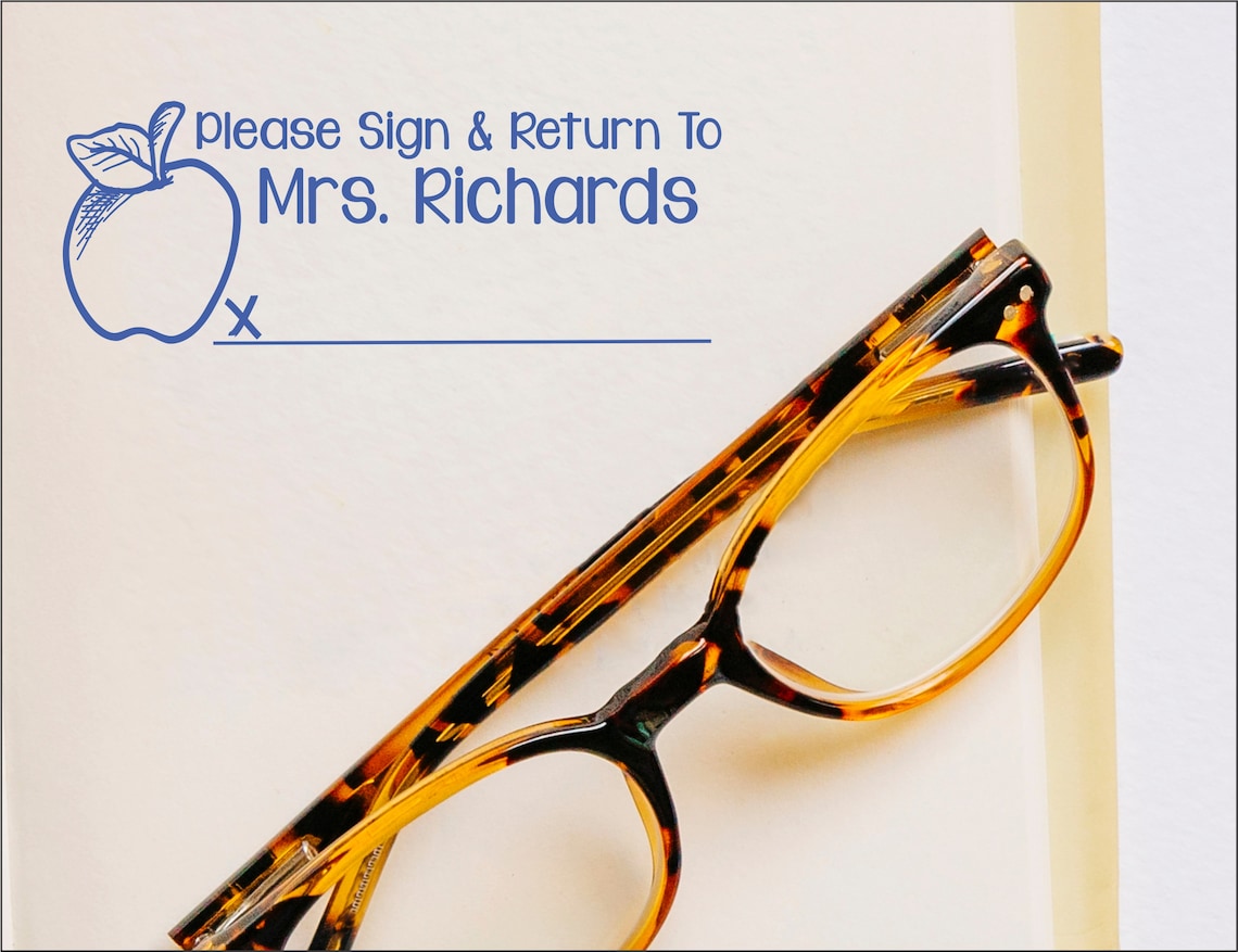 Please Sign and Return to Stamp Teacher Stamp Elementary - Etsy