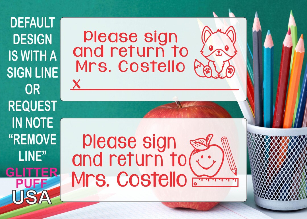 Please Sign and Return Teacher Stamp - Adult Parent Guardian Signature ...
