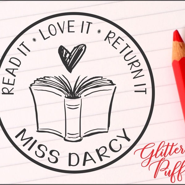 Library Stamp - Etsy