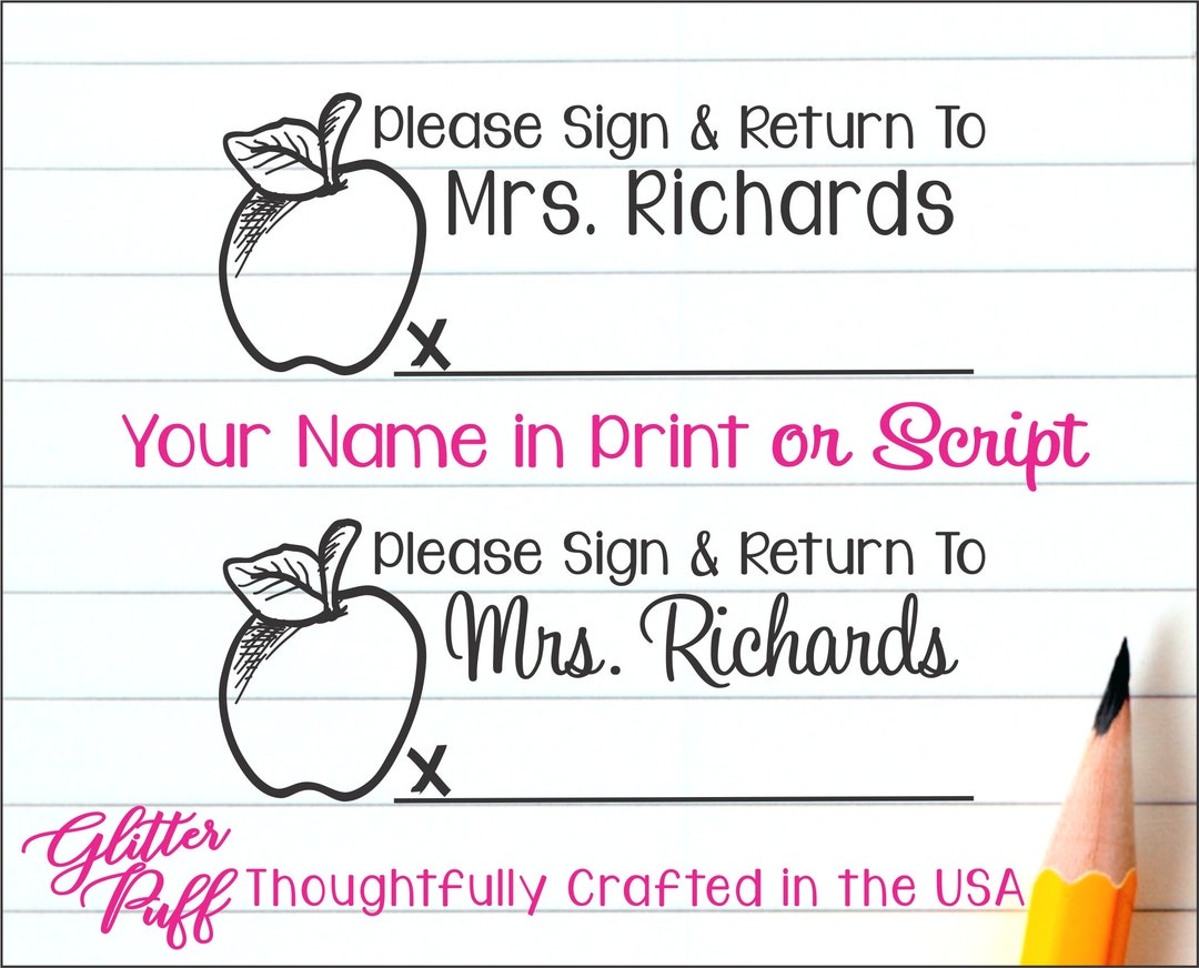 Please Sign and Return to Stamp - Teacher Stamp, Elementary Classroom ...
