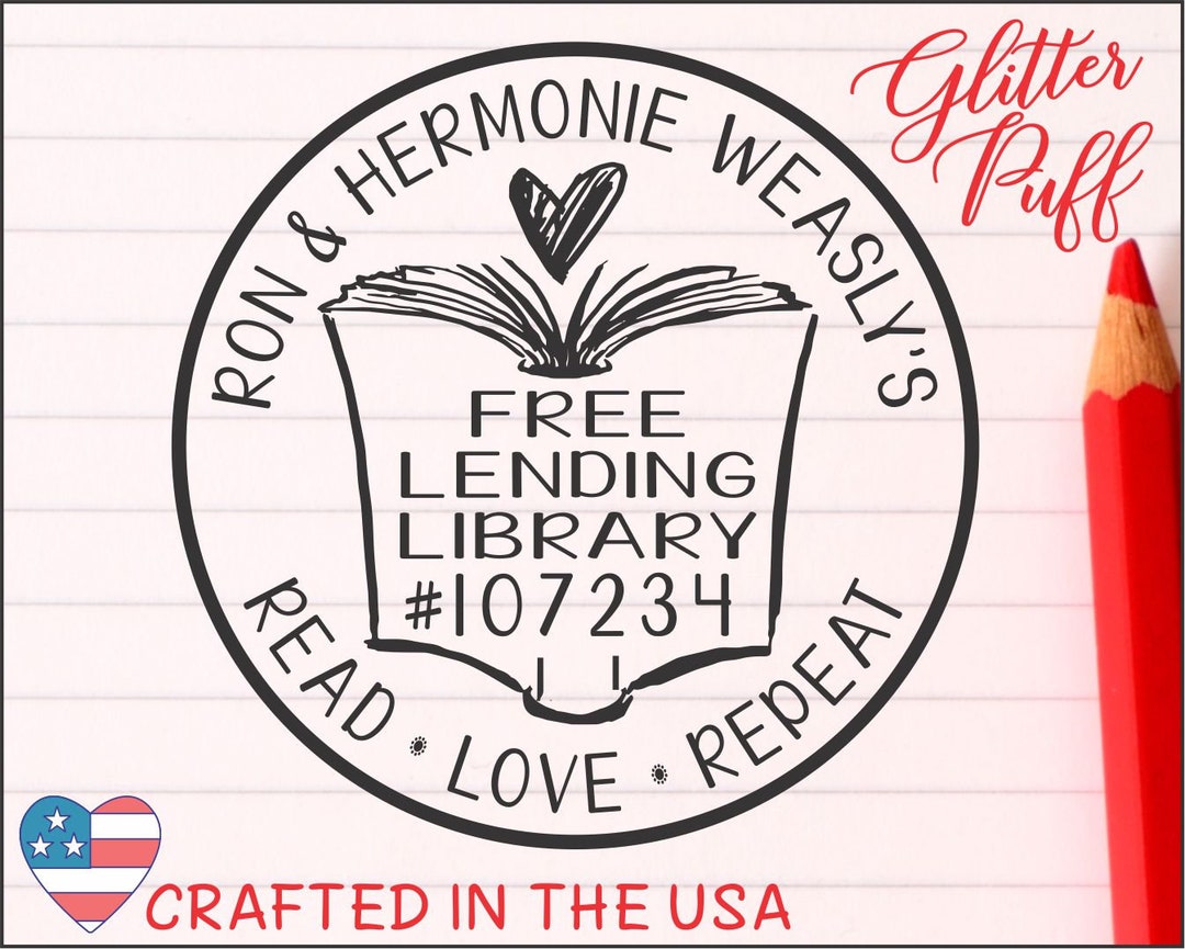 Free Library Stamp Self-inking, Book Swap Exchange Classroom Little ...