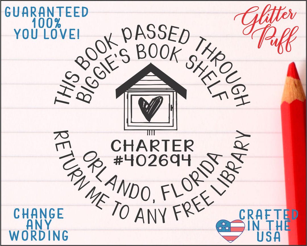 Free Library Stamp Self-inking, Book Exchange Swap, Lending Library ...