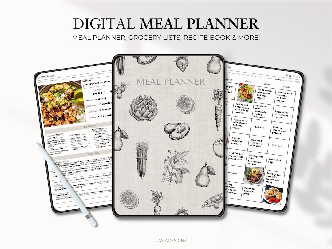 Digital Meal Planner, Weekly Meal Planning Template, Grocery Shopping ...