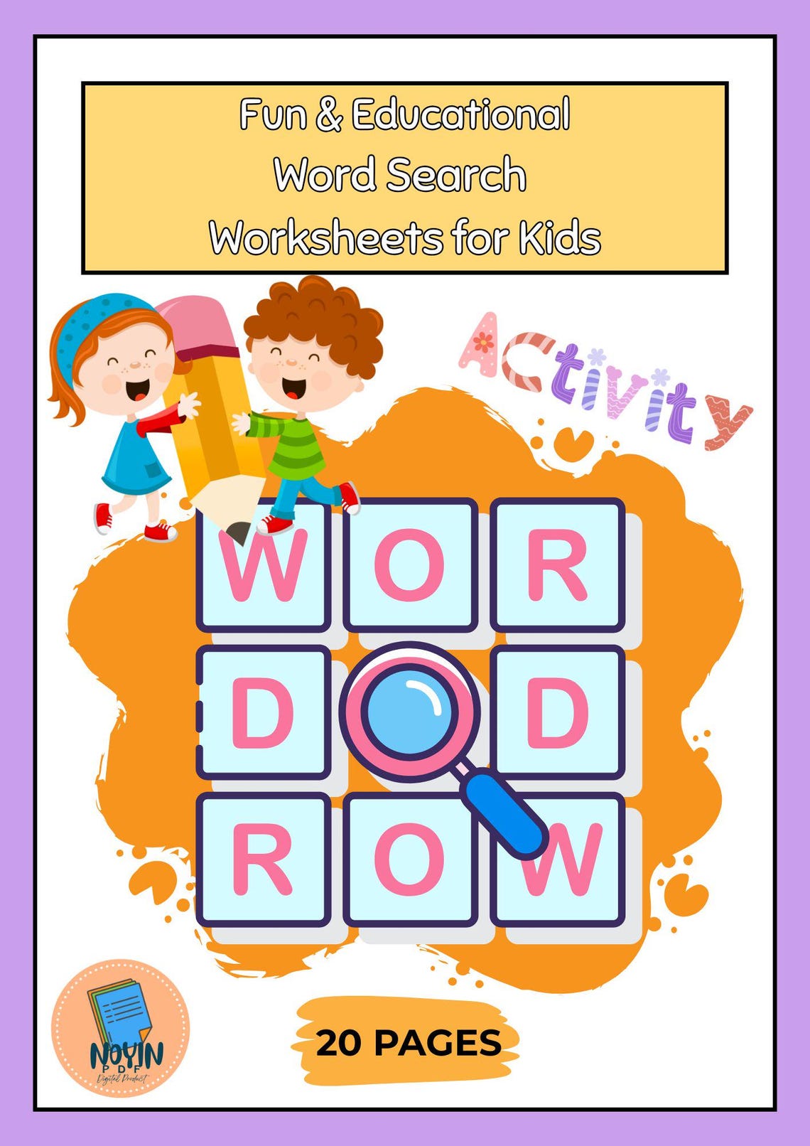 20-page Word Search Activity Pack for Kids – Themed Puzzles + Answer ...