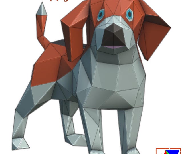 Cute Puppy Papercraft Sculpture, Printable 3D Puzzle, Papercraft Pdf ...