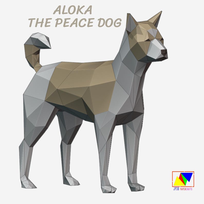 ALOKA the Peace Dog Papercraft, Digital Template, Pdf Download, Low ...