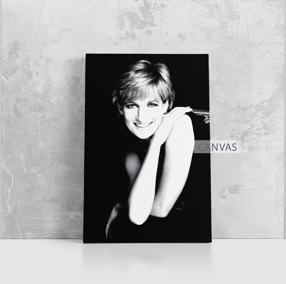 Princess Diana Canvas Princess of Wales Poster Retro Princess Wall Art ...