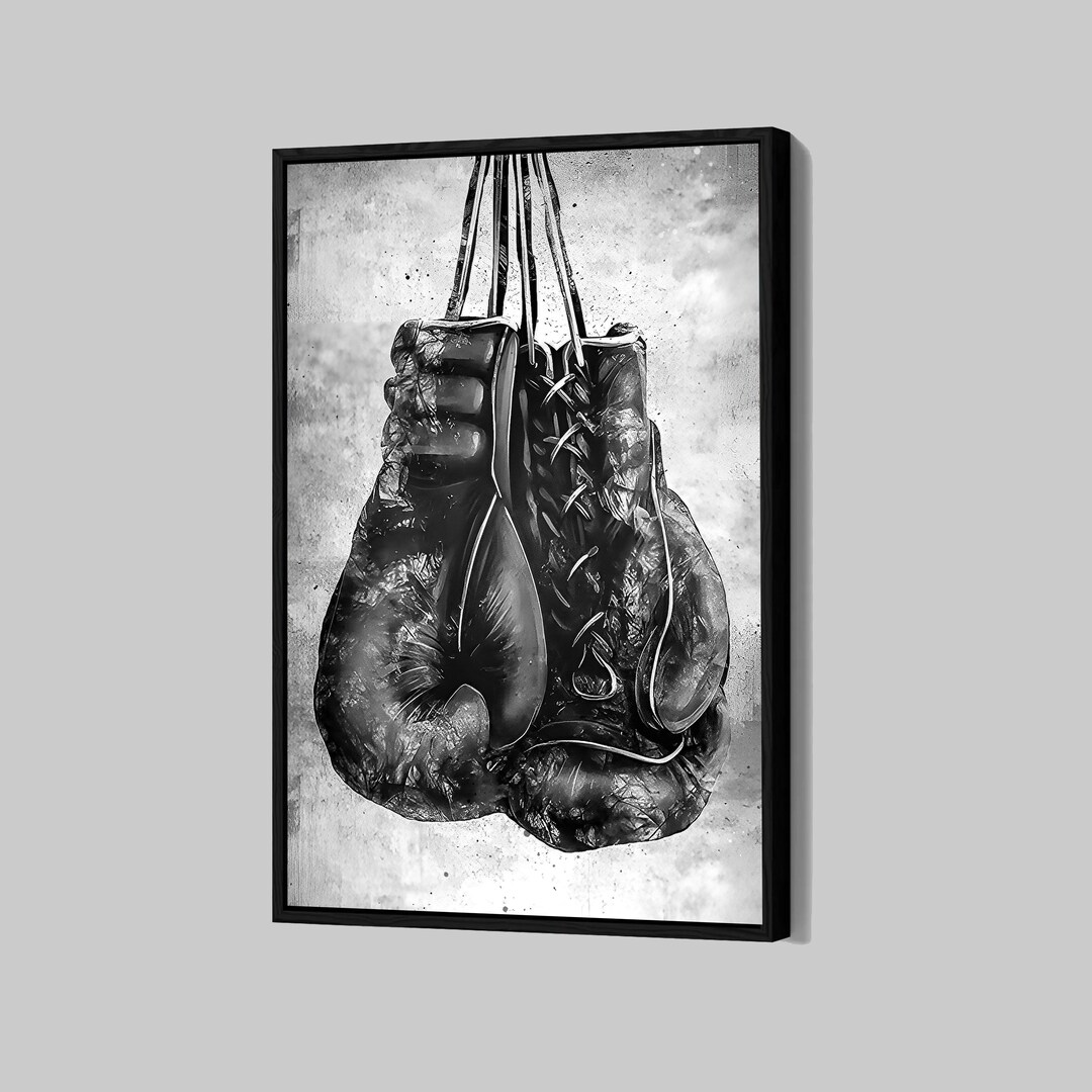 Boxing Gloves Canvas Sports Man Poster Motivational Wall Art Boxing ...